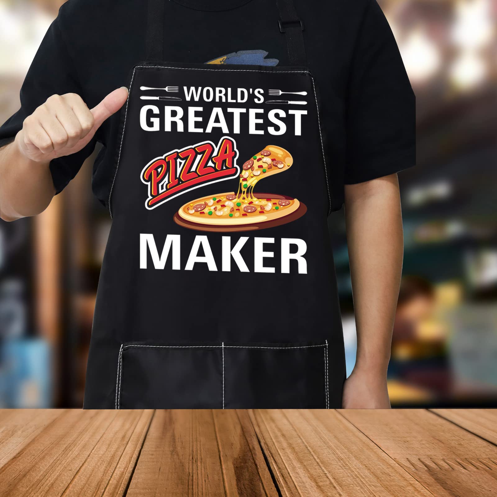 WZMPA Pizza Lover Adjustable Apron With Pocket Pizza Chef Gifts World's Greatest Pizza Maker Apron For Men Women (Pizza Maker apron)