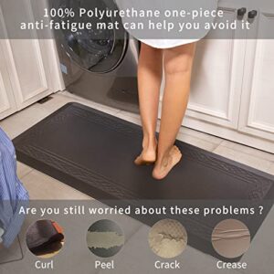 24 x 60 Inch Extra Support Anti Fatigue Comfort Kitchen Mat, Waterproof Long Kitchen Runner, Non-Slip Standing Desk Mat, Commercial Pads for Offices, Home, Garages (Bordeaux Coffee, 24'' x 60'')