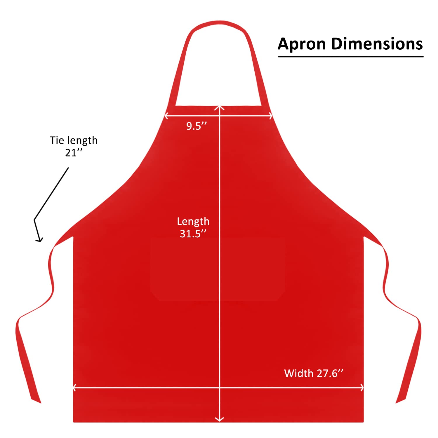 Hi loyaya 2 Pack Red Apron and Chef Hat for Women Men, Baking BBQ Cooking Kitchen Aprons with Pockets (Red)