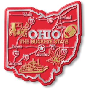 ohio giant state magnet by classic magnets, 3" x 3.3", collectible souvenirs made in the usa