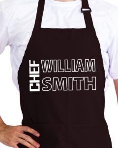 customizable chef apron, father christmas gift, personalized mens gifts ideas, grilling gifts for men, apron for cooking gift, customizable men and women chef apron, bbq gifts for men, made in usa