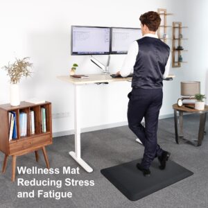 FLEXISPOT Standing Desk Mat 20 in x 39 in Non-Slip Comfort Pad Kitchen Floor Mat Cushioned 3/4" Anti-Fatigue Mats for Standup Desks Kitchens Garages, Black