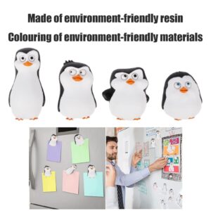 ngaty Penguin Refrigerator Magnets - Animal Decor Resin Magnet,4PCS,3D Penguin Magnet for Kitchen Fridge & Locker,Home Decor & Office Decorative.