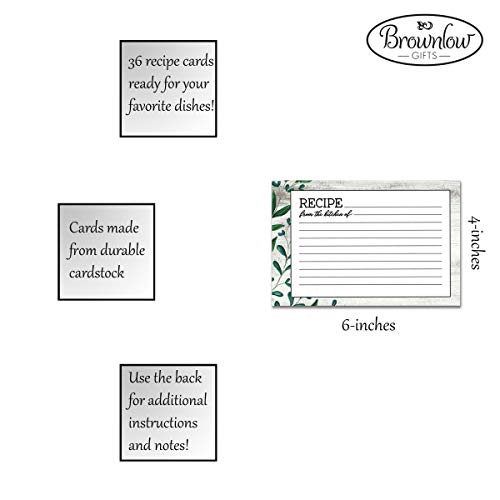 Shannon Road Gifts 4 x 6-Inch Cardstock Lined Recipe Cards, 36-Count, Vintage Kitchen