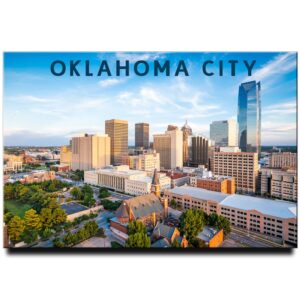 oklahoma city fridge magnet native america travel souvenir devon tower