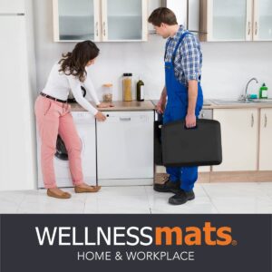 WellnessMats CompanionMat Anti-Fatigue Comfort & Support - Non-Slip with Handle - 18"x22"x 3/4" Black