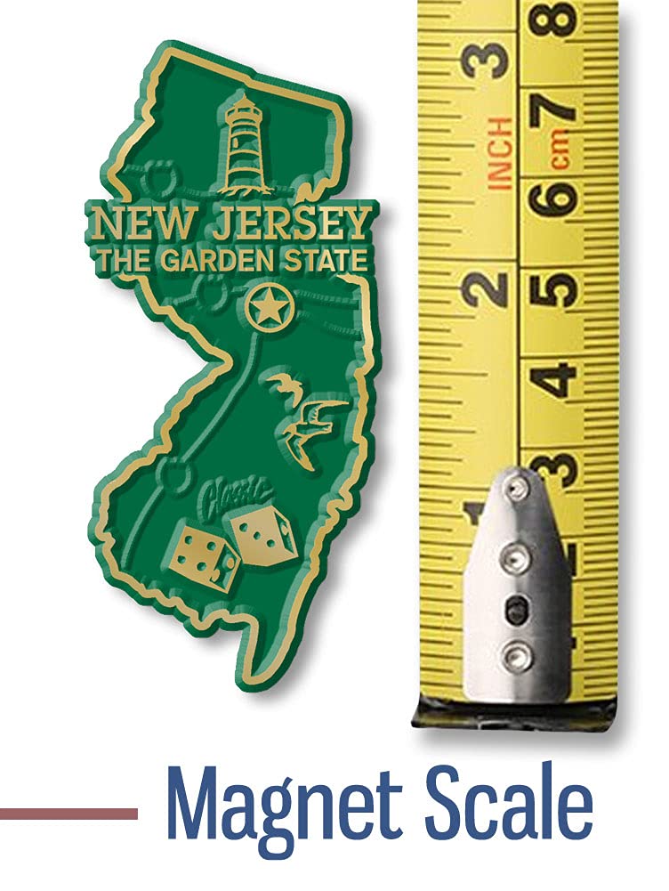 New Jersey Small State Magnet by Classic Magnets, 1.3" x 2.9", Collectible Souvenirs Made in The USA