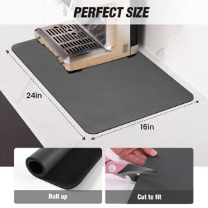 DK177 Coffee Mat Coffee Bar Mat Hide Stain Absorbent Drying Mat with Waterproof Rubber Backing Fit Under Coffee Maker Coffee Machine Coffee Pot Espresso Machine Coffee Bar Accessories-19"x12"