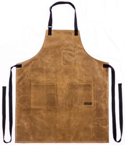 readywares waxed canvas grilling apron, heavy duty chef apron for men and women, versatile, durable, and looks great