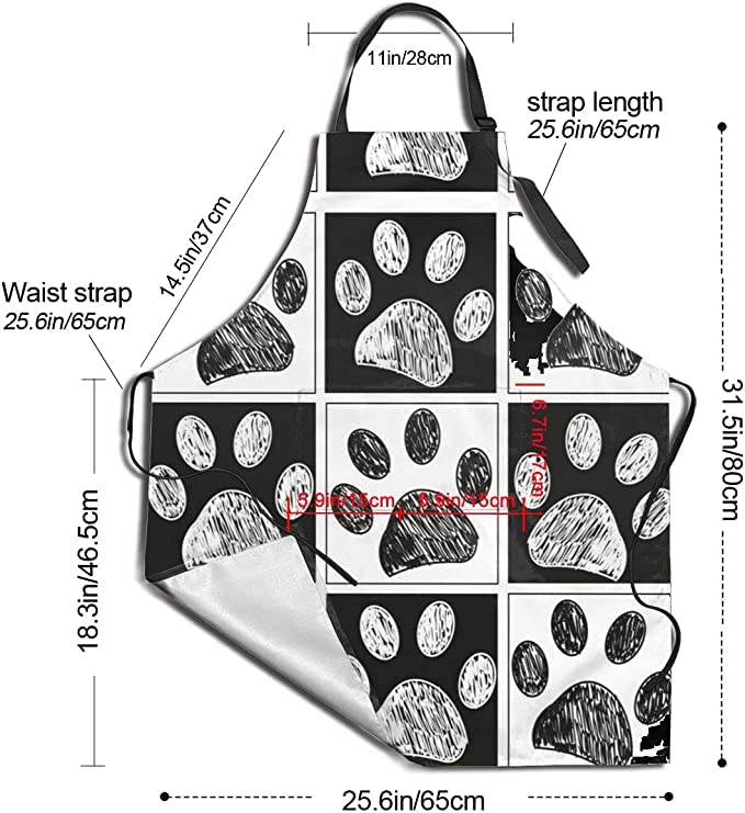 Waldeal Funny Cooking Kitchen Apron for Men Chef Women Dog Groomer With 2 Pockets