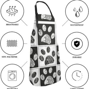 Waldeal Funny Cooking Kitchen Apron for Men Chef Women Dog Groomer With 2 Pockets