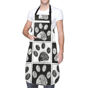 Waldeal Funny Cooking Kitchen Apron for Men Chef Women Dog Groomer With 2 Pockets