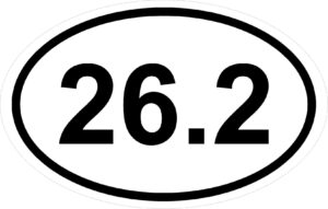 *magnet* 3.5” x 5.5” oval: 26.2 marathon run