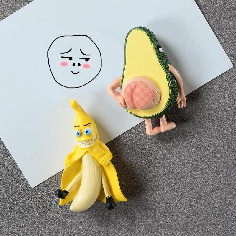 Refrigerator Magnets, Fridge Magnets,Cute Magnets for Fridge Office Cabinets, Whiteboards, Photos, Decorative Magnets for Home (Banana and Avocado)