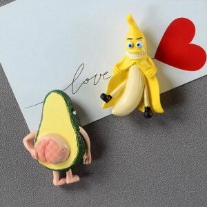 Refrigerator Magnets, Fridge Magnets,Cute Magnets for Fridge Office Cabinets, Whiteboards, Photos, Decorative Magnets for Home (Banana and Avocado)