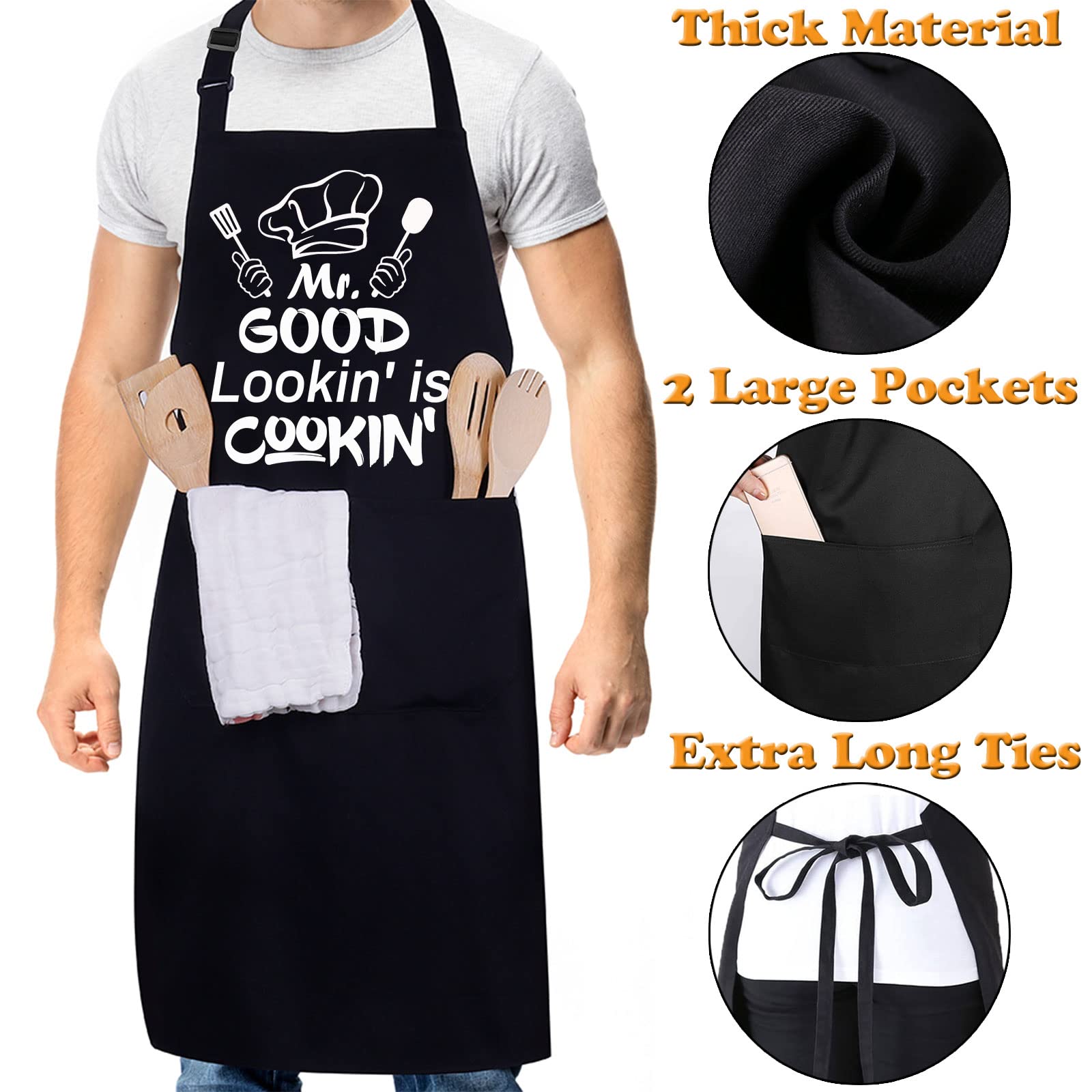 Funny Aprons for Men, Women - Fathers Day Giffts, Mothers Day,Birthday Gifts for Dad,Mom,Wife,Husband, Boyfriend,Girlfriend Baker - Funny Cooking Chef Apron, Fun BBQ Grilling Baking Cooking Aprons