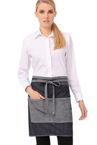 chef works unisex manhattan half bistro apron, indigo blue, one size