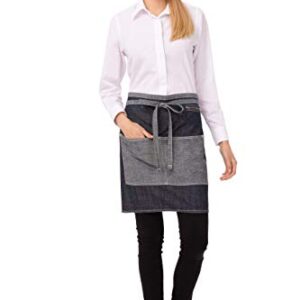 Chef Works Unisex Manhattan Half Bistro Apron, Indigo Blue, One Size