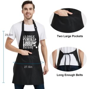 OzosKeiw BBQ Apron for Men, Mens Aprons for Grilling Cooking Grill Chef Kitchen Grilling Gifts for Men Dad Father Friends Thanksgiving Christmas Fathers day …, One Size