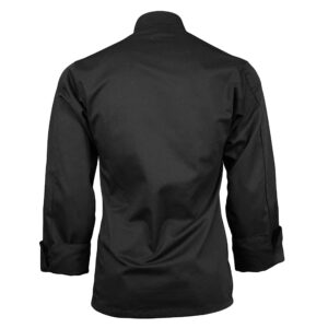 ChefsCloset Personalized  Black Embroidered Chef Coat/Jacket - Unisex - Large