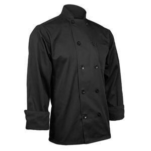 ChefsCloset Personalized  Black Embroidered Chef Coat/Jacket - Unisex - Large