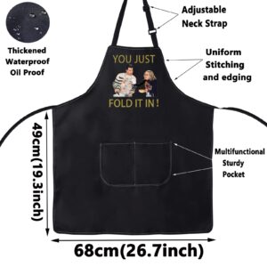 WZMPA TV Show Quote Kitchen Apron TV Show Fans Gift You Just Fold It In Adjustable Apron For Baking Cooking (Fold It In Apron BL)