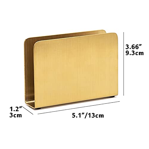 Gold Napkin Holder Freestanding Steel Tissue Dispenser Paper Napkin Holder for Dining Table Kitchen Countertop Guest Towel (Square)