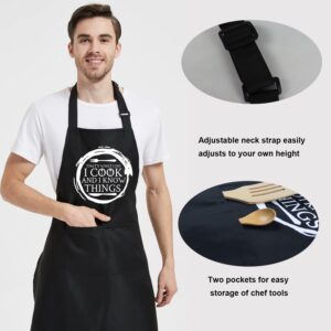 Cooking Aprons for Women with Pockets, Mens Aprons for Grilling BBQ Grill Chef Kitchen Funny Birthday Gifts for Men Dad Mom Husband Wife Christmas Thanksgiving Fathers Day