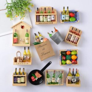 fridge sticker,8pcs simulated cute wine bottles holder fridge magnets for home wall decoration living room