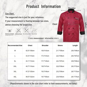 TiaoBug Men's Short Sleeve Chef Coat Jacket Restaurant Chef Uniform Breathable Tops with Pocket White B Large