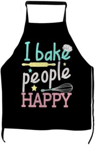 wengbeauty funny apron bib for women men machine i bake people happy pastry chef cake cookie baker vintage chef apron washable for kitchen crafting bbq