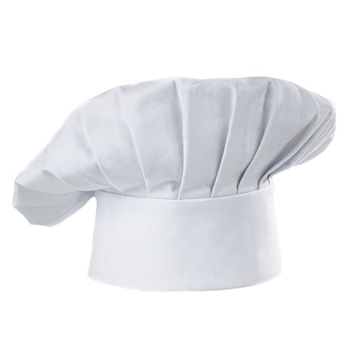 Hyzrz Chef Hat Set of 4 PCS Pack Adult Adjustable Elastic Baker Kitchen Cooking Chef Cap (White)