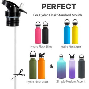 Straw Lid for Hydro Flask Standard Mouth - Multi-Compatible with Simple Modern Ascent Lid for 1.91" Mouth 18 oz, 21 oz, 24 oz Insulated Water Bottle Flip Top (B-1 PC)