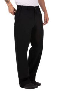 chef works men's professional series chef pants, black, medium