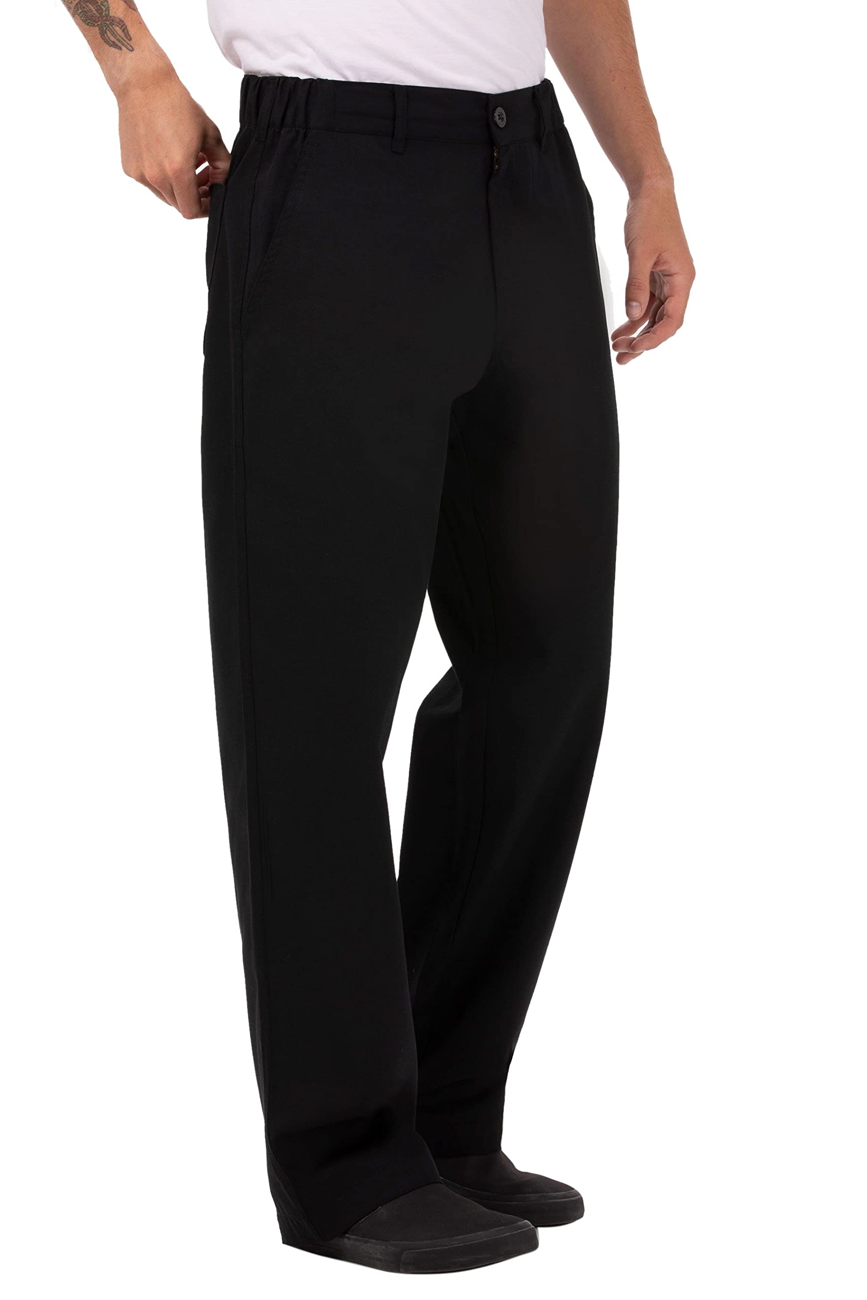 Chef Works Men's Professional Series Chef Pants, Black, Medium