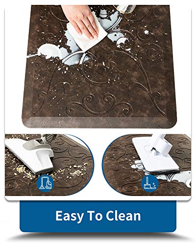 Floral Kitchen Floor Mats Cushioned Anti Fatigue for House 1/2 Inch Thick Non-Slip Kitchen Rugs and Mats Foam Standing Mat in Front of Sink, Office