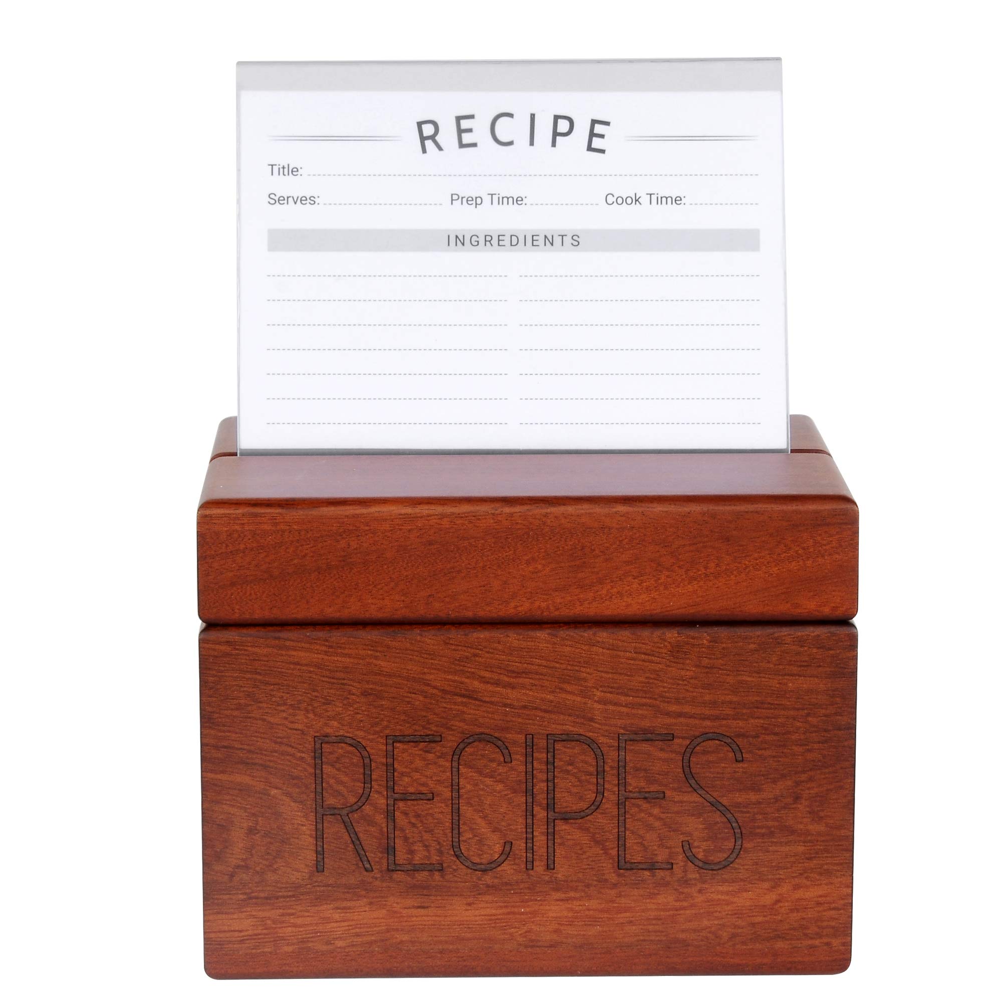 Modern Recipe Cards (Set of 60) - 4x6” Double Sided Premium Thick Card Stock w/Bonus Measuring Chart and PVC Card Protector (4 x 6 inches)