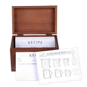 Modern Recipe Cards (Set of 60) - 4x6” Double Sided Premium Thick Card Stock w/Bonus Measuring Chart and PVC Card Protector (4 x 6 inches)