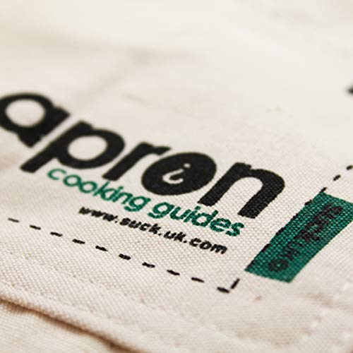 Suck UK | Cooking Guide Apron | Aprons For Women With Pockets | White Apron & Chef Apron | 100% Cotton Apron | Kitchen Accessories | Cooking Apron & Kitchen Apron | Cooking Gifts & Kitchen Gifts