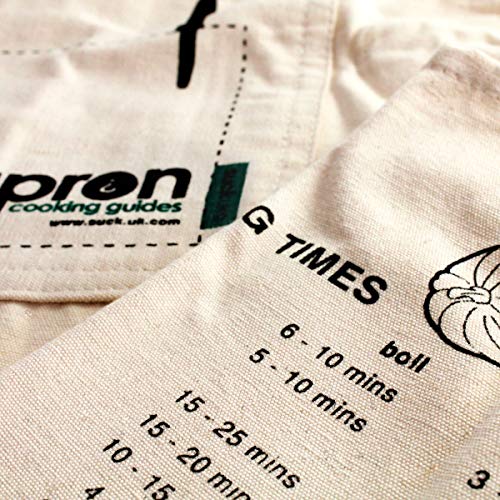 Suck UK | Cooking Guide Apron | Aprons For Women With Pockets | White Apron & Chef Apron | 100% Cotton Apron | Kitchen Accessories | Cooking Apron & Kitchen Apron | Cooking Gifts & Kitchen Gifts