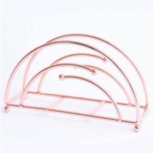 Napkin Holder- Modern Napkin Holder for Tables- Kitchen Napkin Holder- Half Circle Paper Napkin Holder- Tissue Holder- Rose Gold Tabletop Free Standing Napkin Holder by Museo