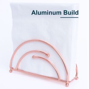 Napkin Holder- Modern Napkin Holder for Tables- Kitchen Napkin Holder- Half Circle Paper Napkin Holder- Tissue Holder- Rose Gold Tabletop Free Standing Napkin Holder by Museo