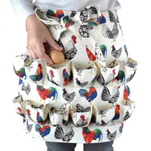 Hot6sl Chicken Egg Apron, Stylish Egg Collecting Apron with 12 Pockets, Egg Gathering Apron for Fresh Eggs Women Aprons Cooking Kitchen Aprons for Women Men