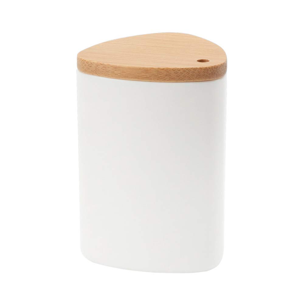 Plastic Toothpick Holder,Toothpicks holder with Bamboo Lid Simple Desktop Toothpicks Dispenser Jar Box for Home Restaurant Hotel