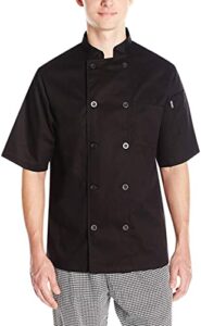 chef code men's short sleeve unisex classic chef coat, black, 3x-large