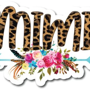 Mimi | Cheetah Print | Flowers | Single |5 Inch Magnet | Made in The USA | Car Auto Tool Box Refrigerator Magnet|S10481