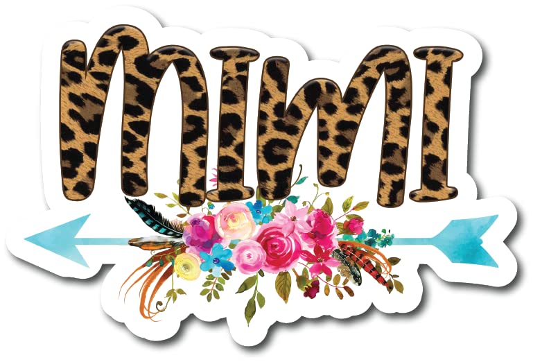 Mimi | Cheetah Print | Flowers | Single |5 Inch Magnet | Made in The USA | Car Auto Tool Box Refrigerator Magnet|S10481