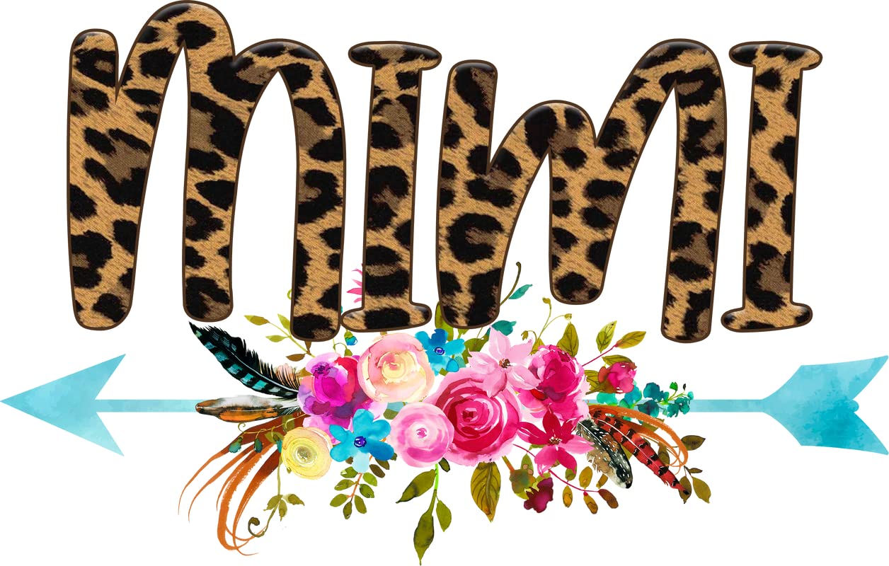 Mimi | Cheetah Print | Flowers | Single |5 Inch Magnet | Made in The USA | Car Auto Tool Box Refrigerator Magnet|S10481