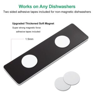 Dishwasher Clean Dirty Magnet Sign, Lissaberg Upgrade Strong Refrigerator Magnet Indicator with Stickers for Kitchen Organization Storage Non-Scratching & Water Resistant Black White (Sliver)