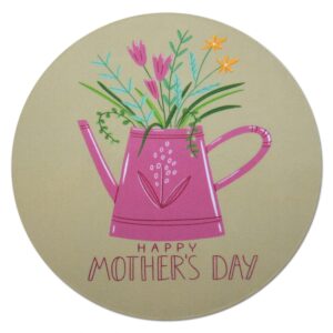 Novel Merk Mother’s Day Refrigerator Magnets,Small Circle Flowers & Watering Can Design for Fridge,Gifts,Decor,& Party Favors (10),Pink,Green,Rose,Blue,3 Inch